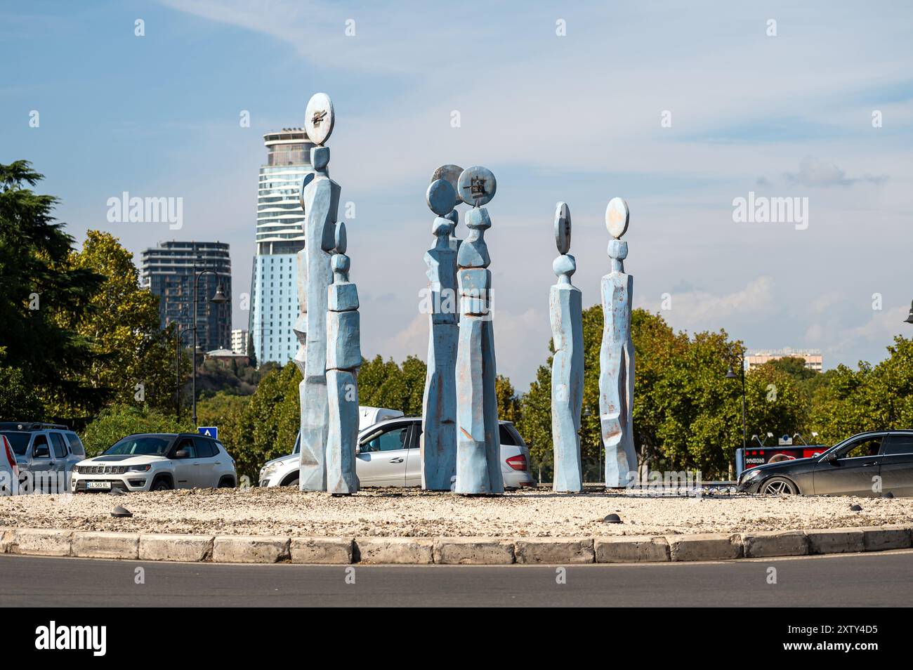 Tbilisi, Georgia - October 6, 2023: The nine-figure Statue of Clocks ...