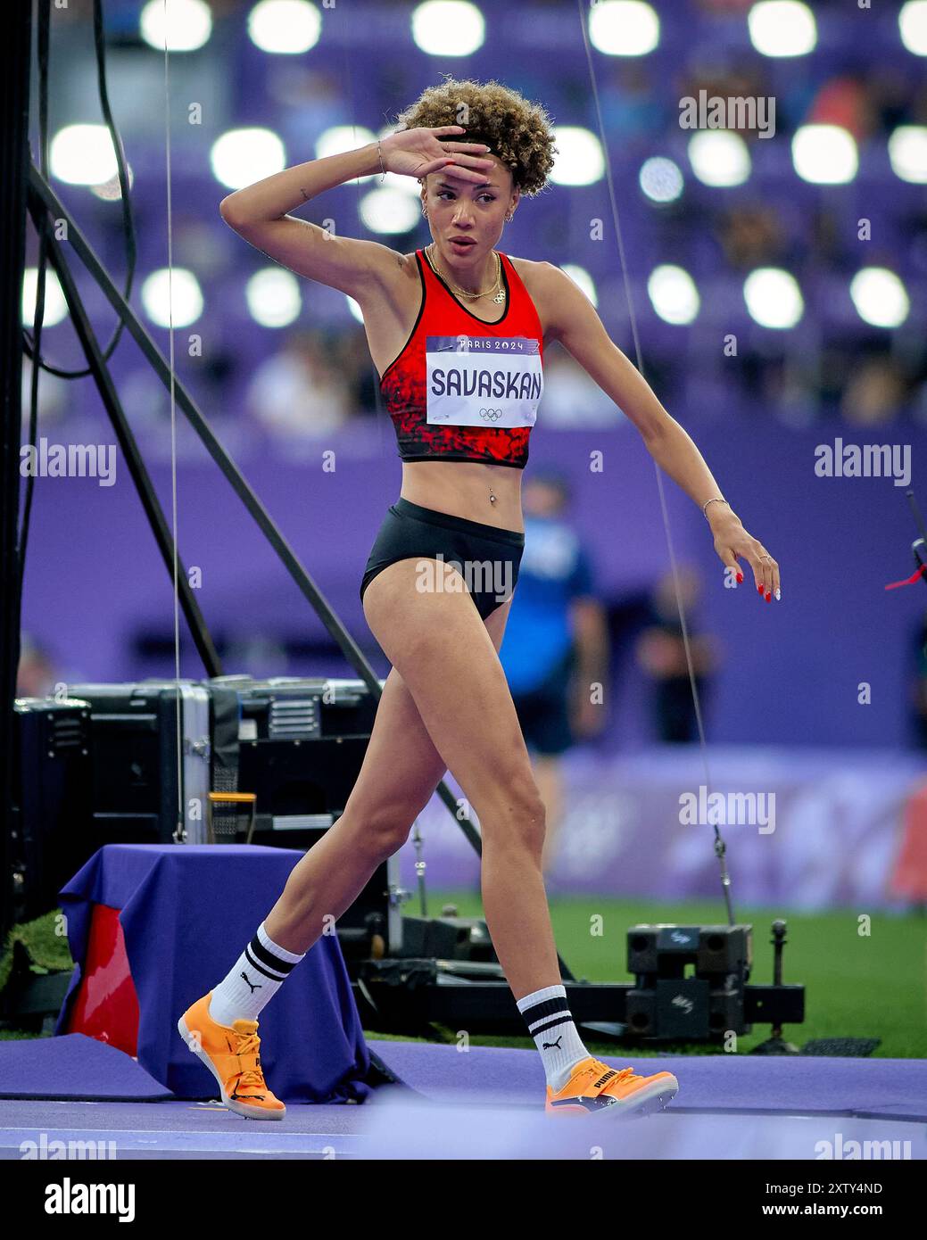 PARIS, FRANCE - 4 AUGUST, 2024: SAVASKAN Buse, Women's High Jump Final ...