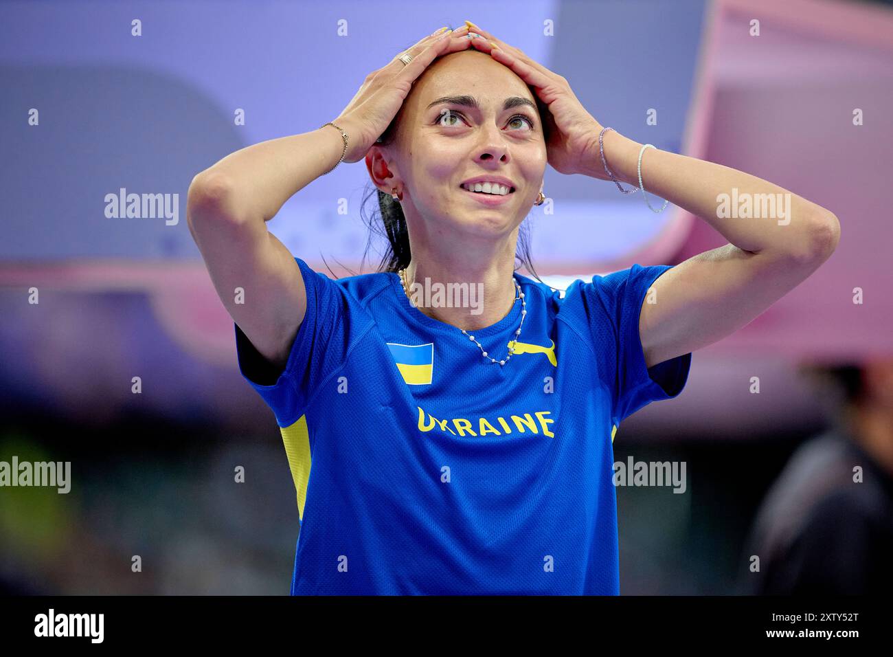 PARIS, FRANCE - 4 AUGUST, 2024: GERASHCHENKO Iryna, Women's High Jump ...