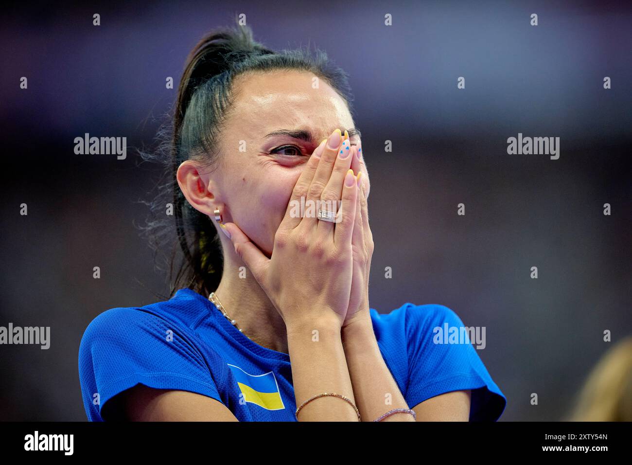 PARIS, FRANCE - 4 AUGUST, 2024: GERASHCHENKO Iryna, Women's High Jump ...