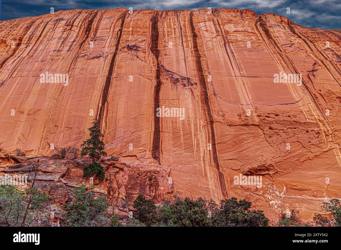 Desert Varnish on Sheer Cliffs - Wingate Sandstone Formation - Grand ...