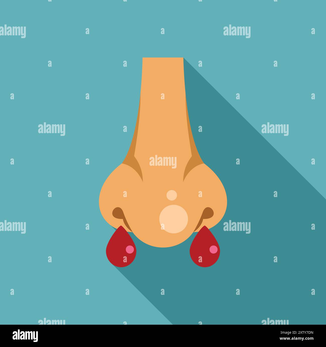Nose bleeding with blood drops flowing from nostrils, a symptom of epistaxis Stock Vector Image ...