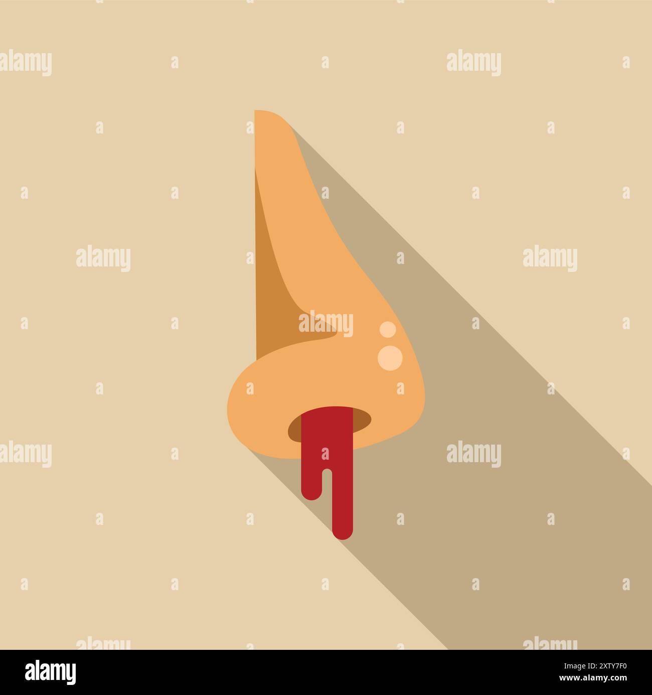 Human nose bleeding blood, a medical condition requiring attention and care Stock Vector Image ...