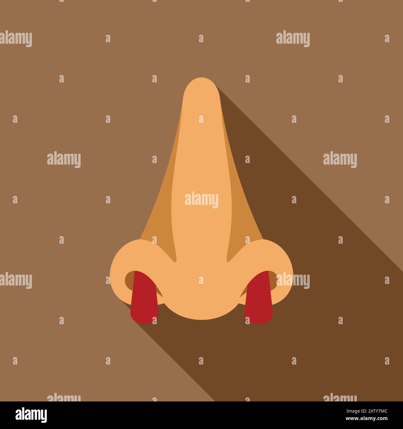 Human nose is shown bleeding, a common symptom of the medical condition epistaxis Stock Vector ...