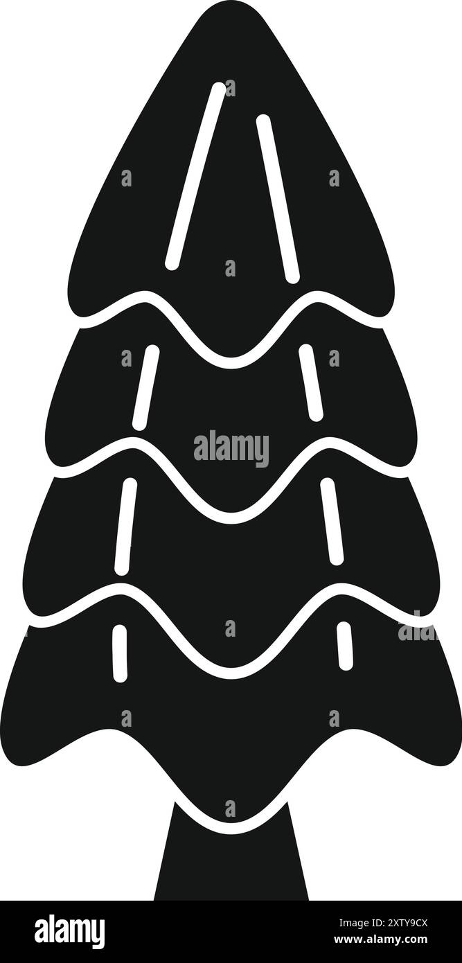 Simple black icon of a coniferous tree, perfect for representing ...