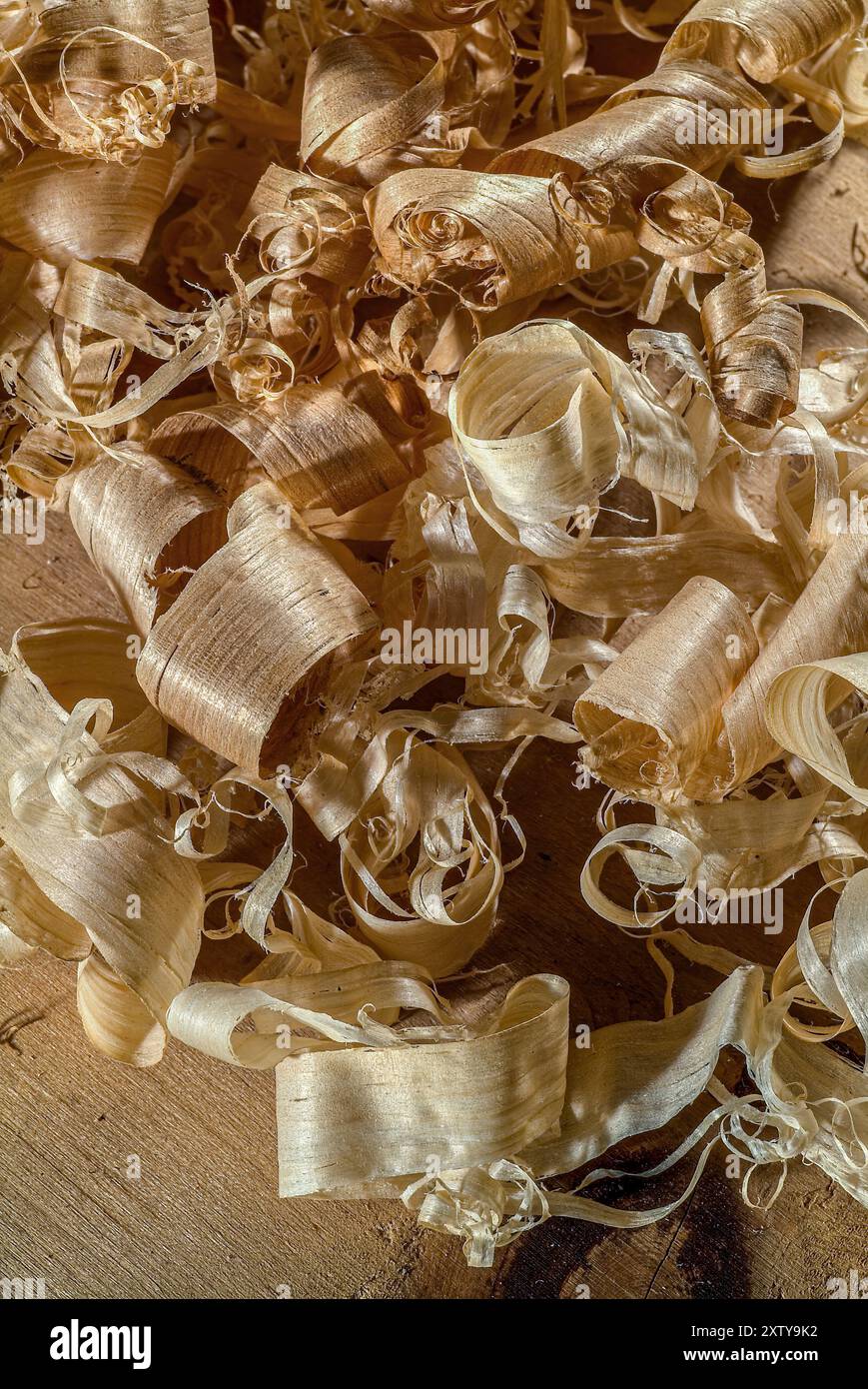 Curled Wood Shavings Stock Photo - Alamy