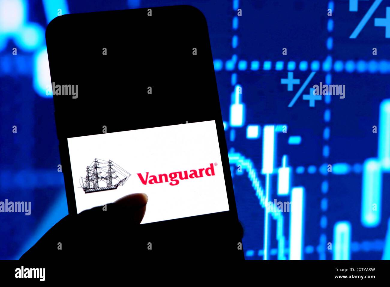 In this photo illustration, a Vanguard logo seen displayed on a ...