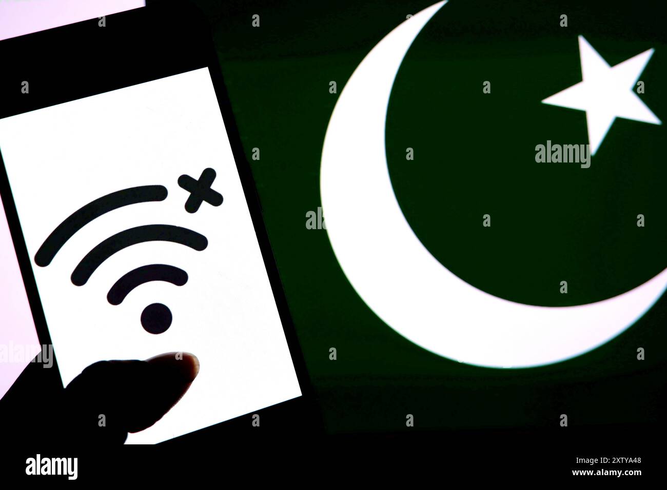 In this photo illustration, an Internet Wifi Signal logo seen displayed ...