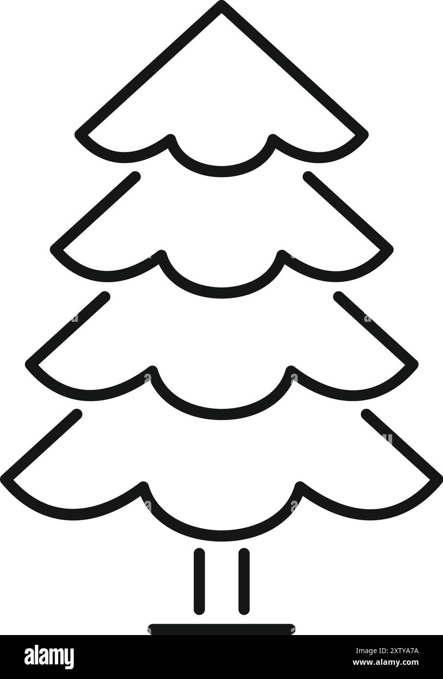 Simple line art illustration of a stylized pine tree Stock Vector Image ...