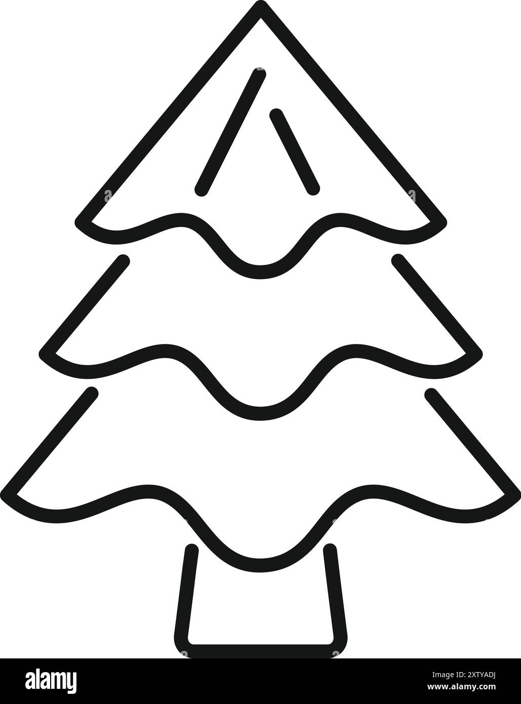 Simple line art icon of a fir tree, perfect for representing nature ...