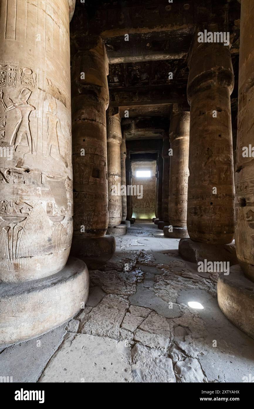 Temple of Abydos, temple of Seti I, Hypostyle hall with relief, west ...
