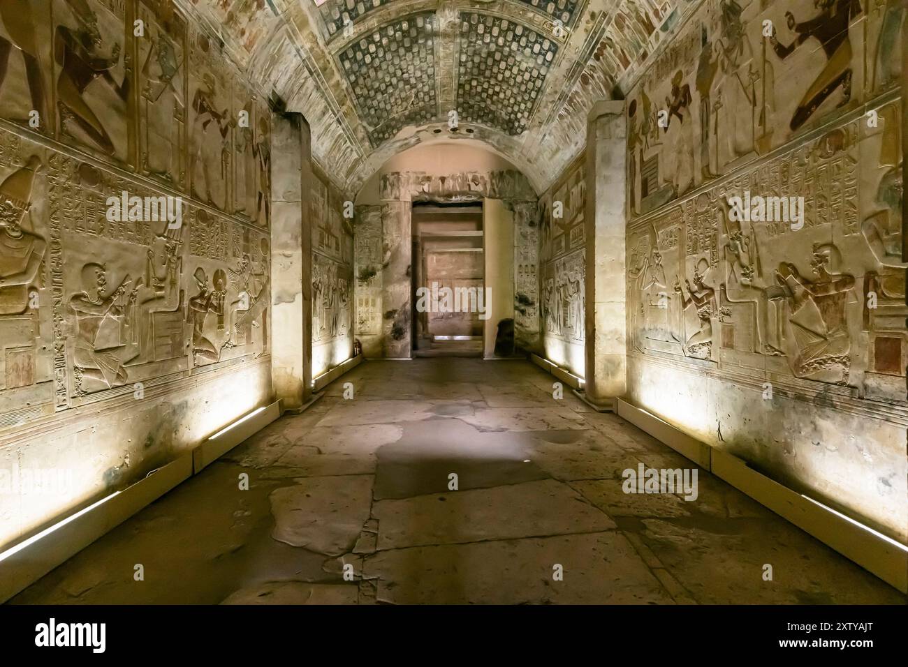 Temple of Abydos, temple of Seti I, inner sanctum with relief and ...