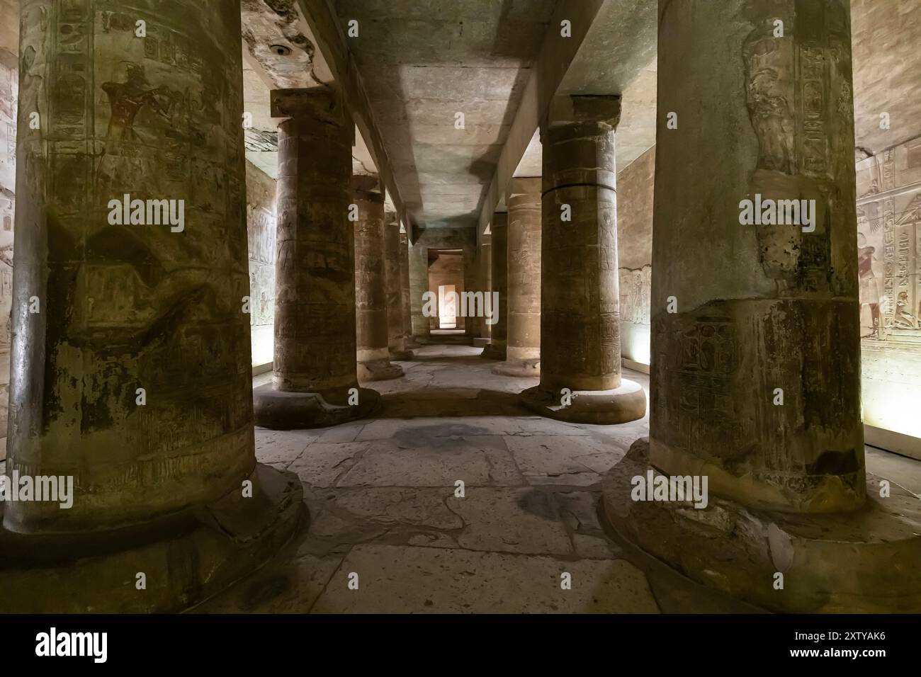 Temple of Abydos, temple of Seti I, inner sanctum, Osiris hall, west ...