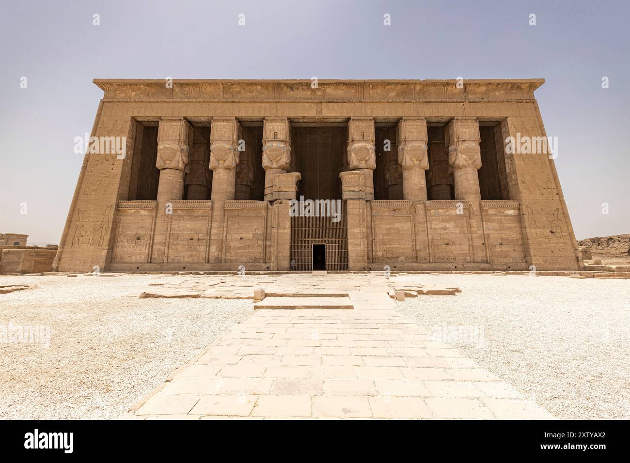 Dendera(Denderah) Temple complex, facade of Hathor temple, Qena ...