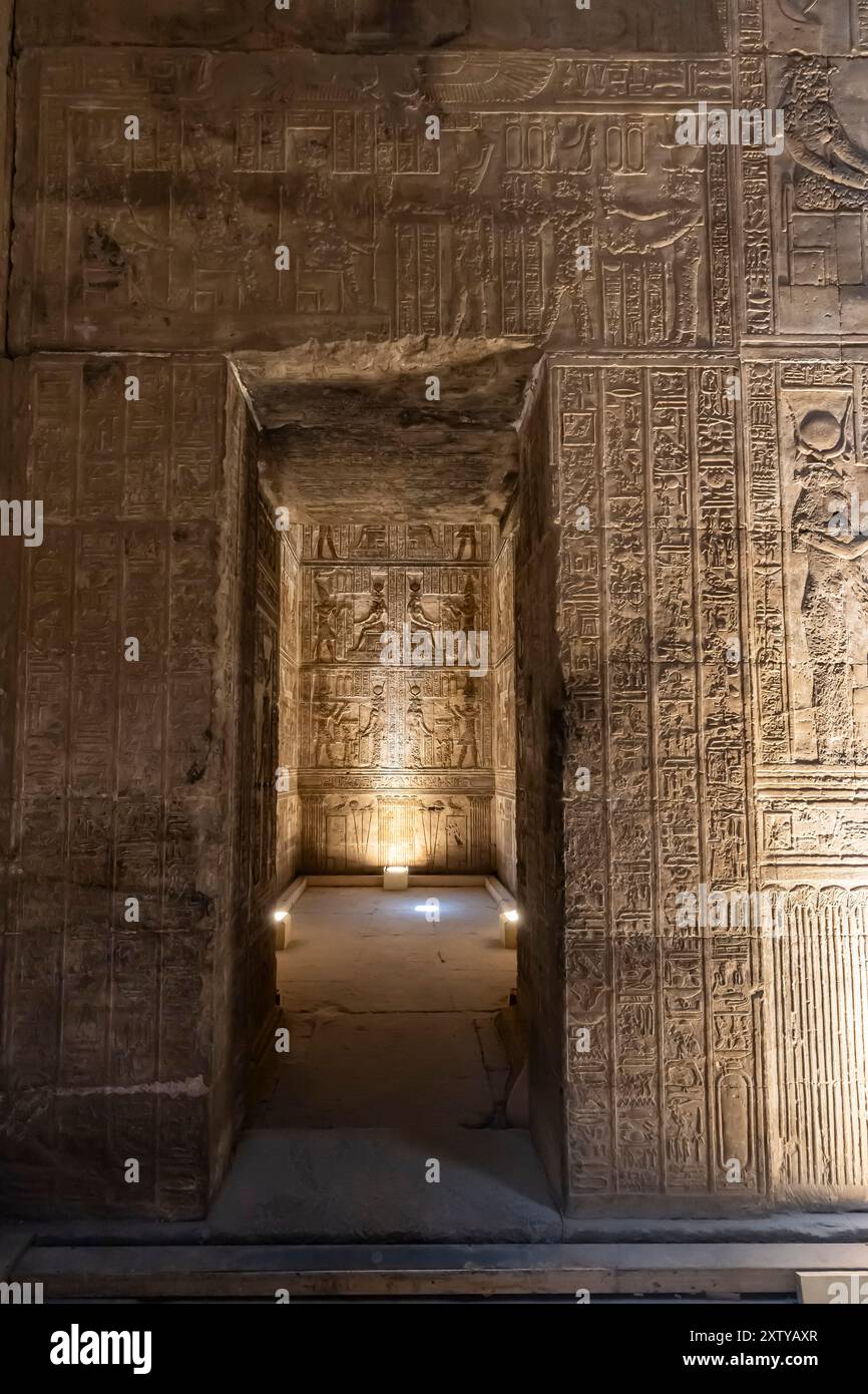 Dendera(Denderah) Temple complex, Hathor temple, inner sanctuary with ...