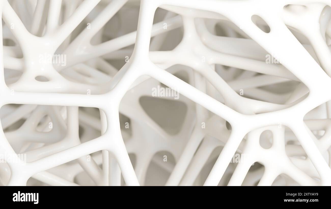 Abstract complex organic spongy structure. Bone tissue. 3d render ...