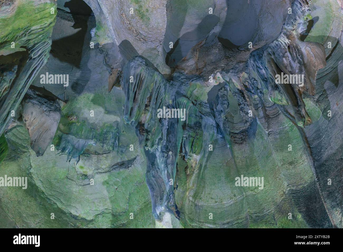Geological structures and formations of limestone in cave of skulls ...