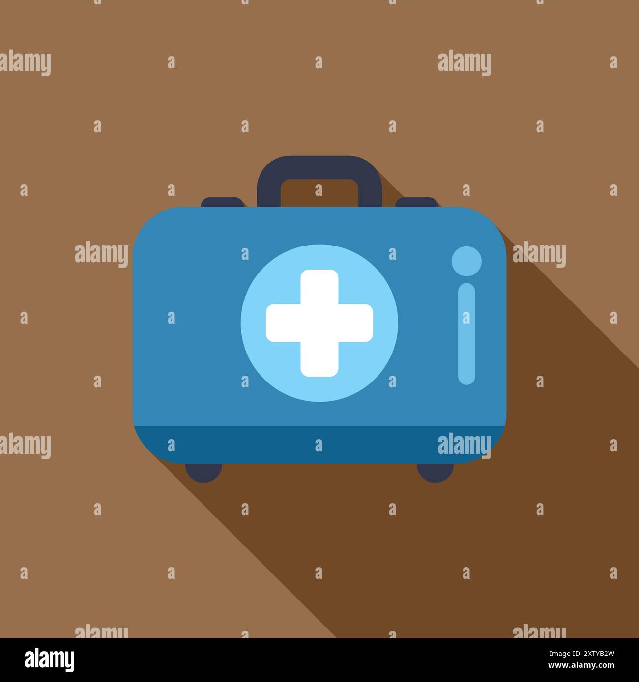 Blue first aid kit closed, showing the white cross symbol, for medical ...
