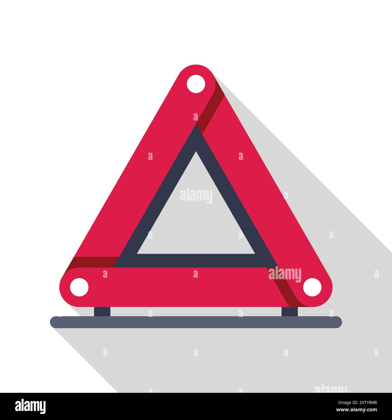 Red emergency stop sign for road safety, indicating a car breakdown or ...