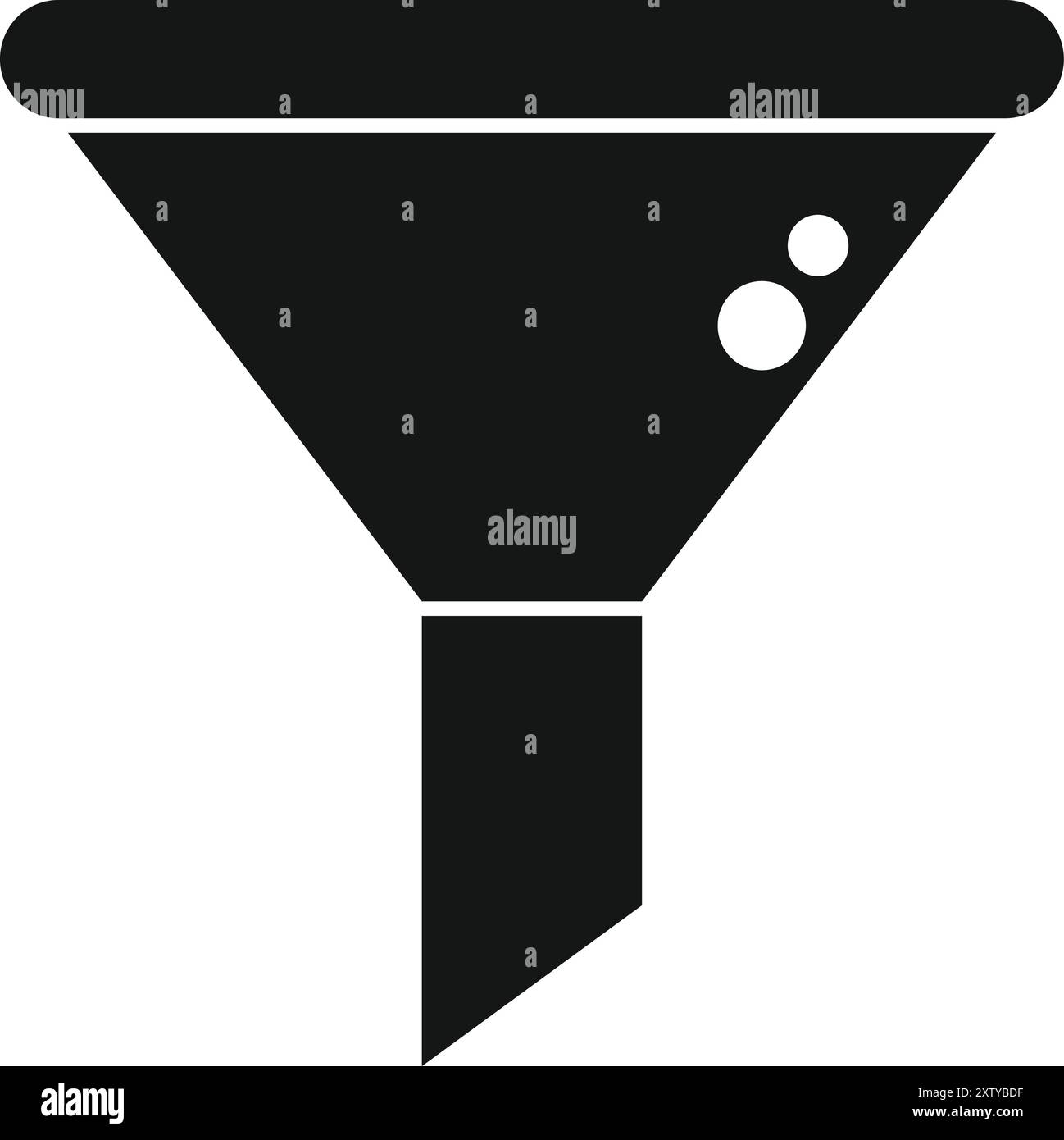 Black silhouette of a chemical funnel pouring liquid, simple style ...