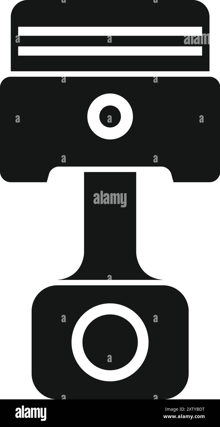 Simple black piston icon, representing the power and mechanics of an ...