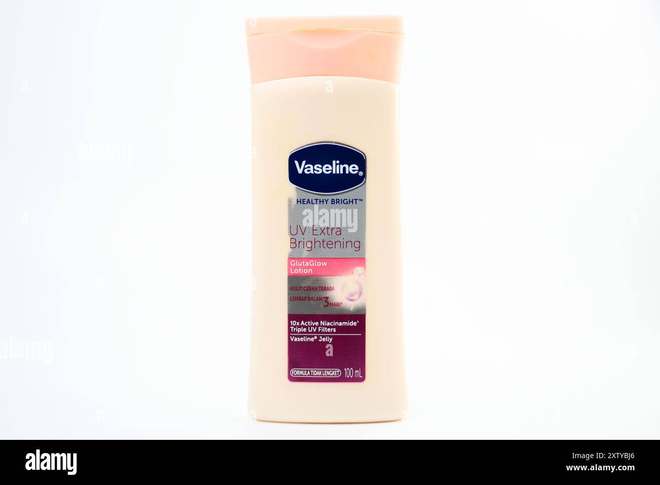 Close up front view of Vaseline UV Extra Brightening body lotion ...