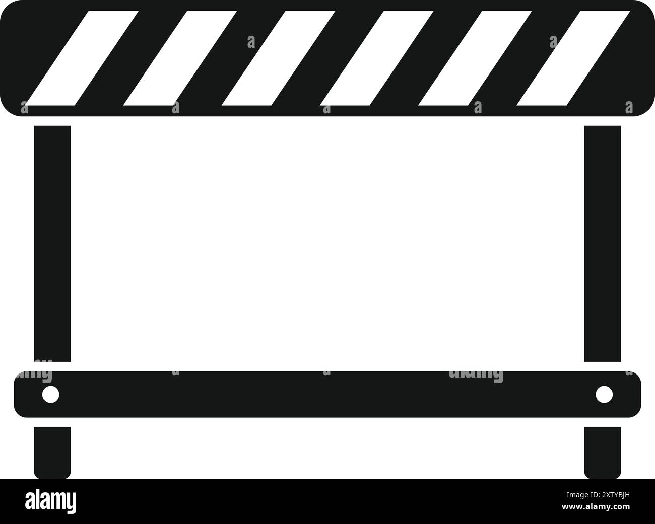 Simple black and white striped barrier blocking access Stock Vector ...