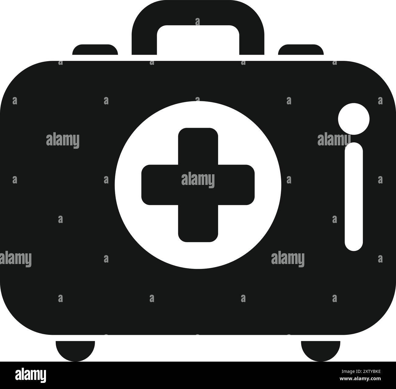 Black and white vector illustration of a first aid kit, useful to ...