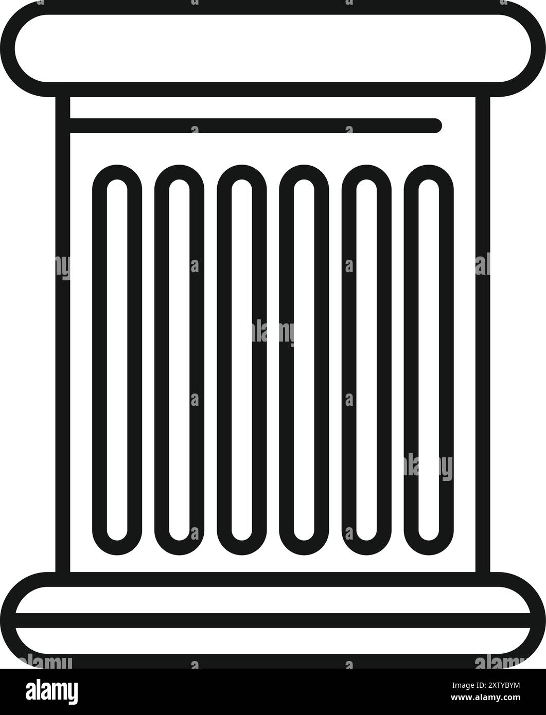 Simple line drawing representing an ancient greek column with a doric ...