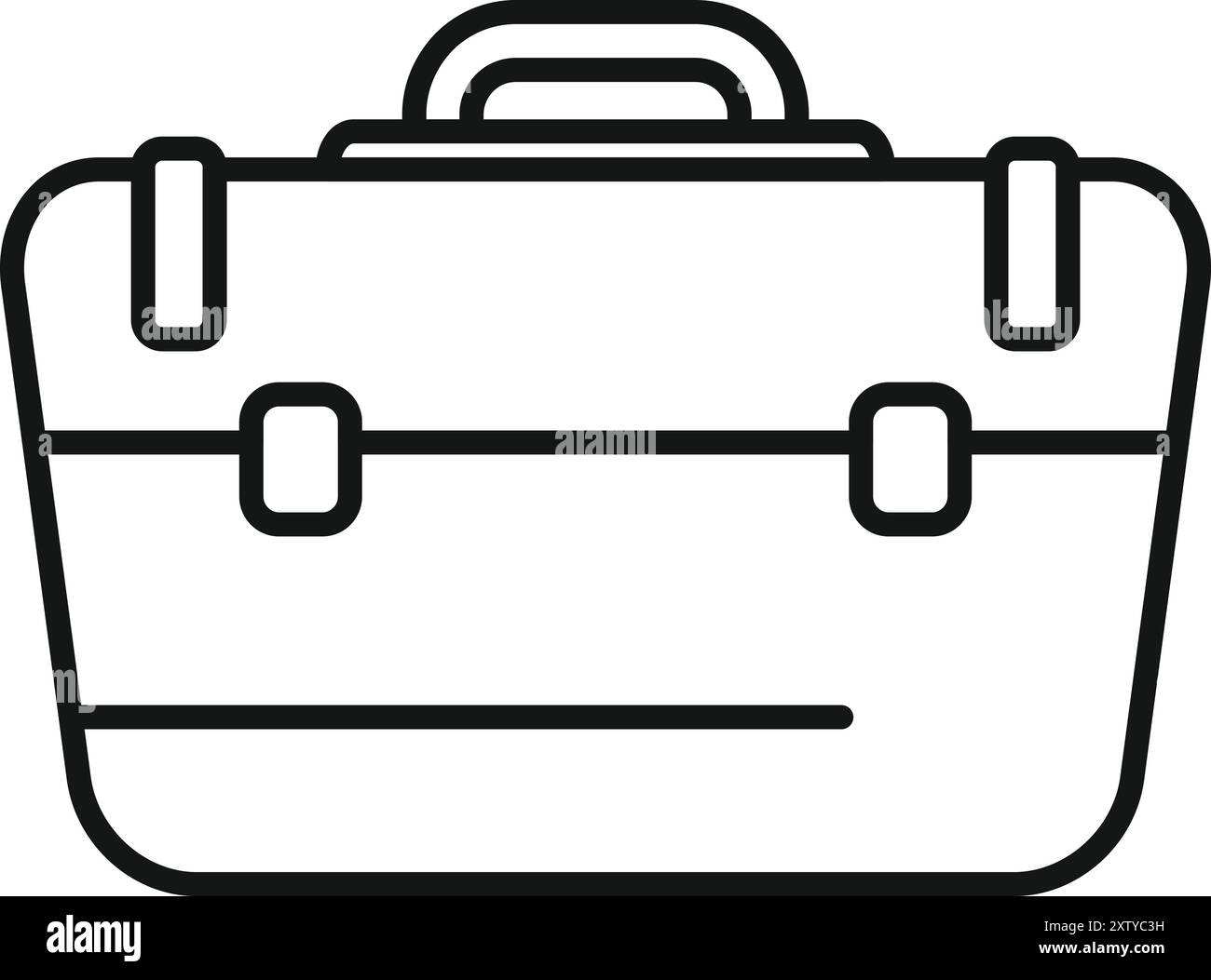 Toolbox with metal locks is depicted on a white background Stock Vector ...