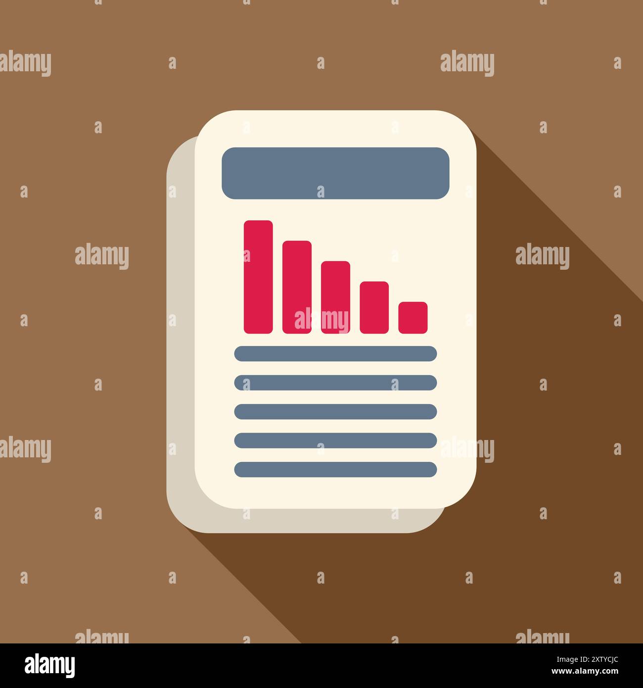 Financial report with a declining bar graph, suggesting a negative ...