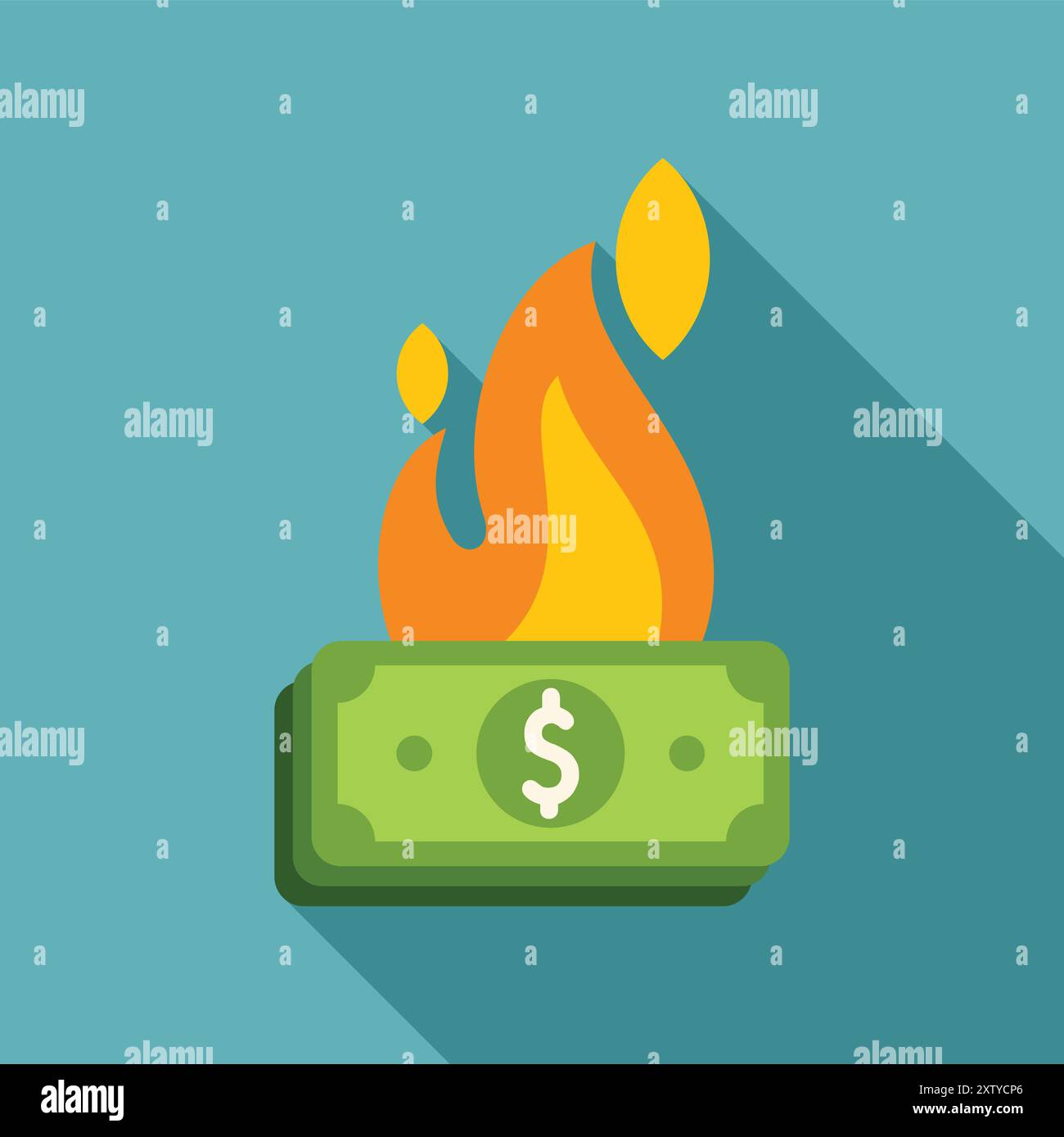 Fire is burning a dollar bill representing financial loss Stock Vector Image & Art - Alamy