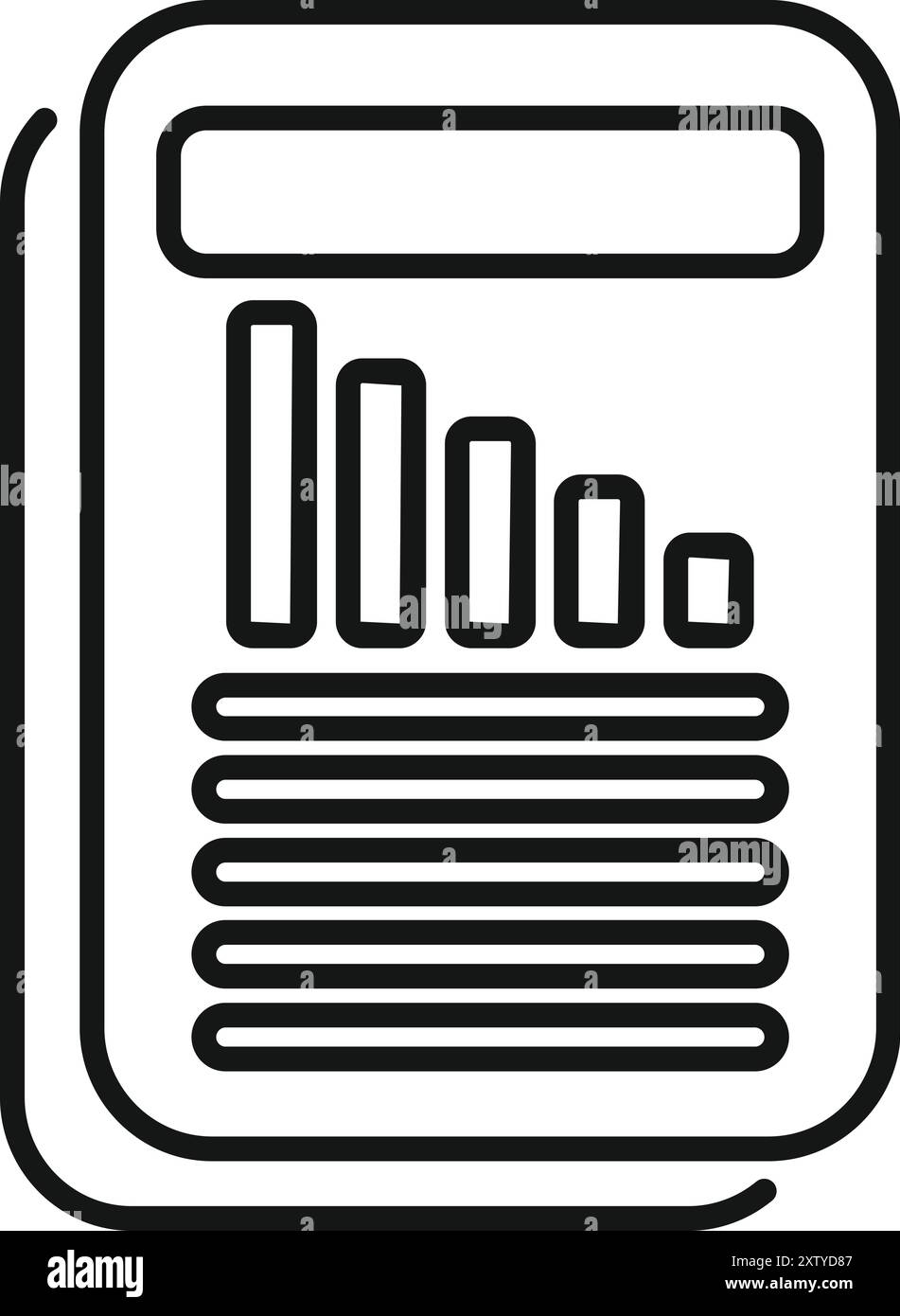Smartphone is displaying a simple line graph that is decreasing ...