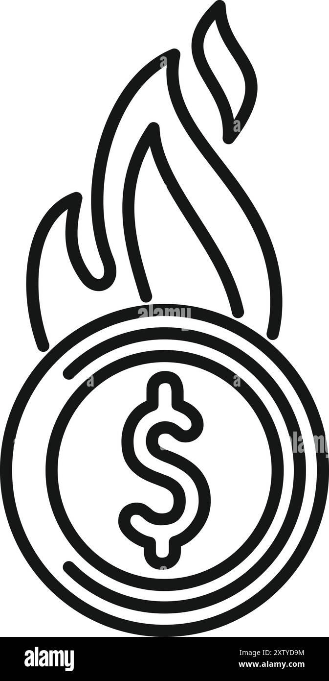 Money burning white background Stock Vector Images - Alamy