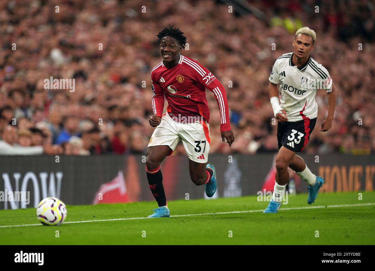 Manchester United's Kobbie Mainoo during the Premier League match at ...