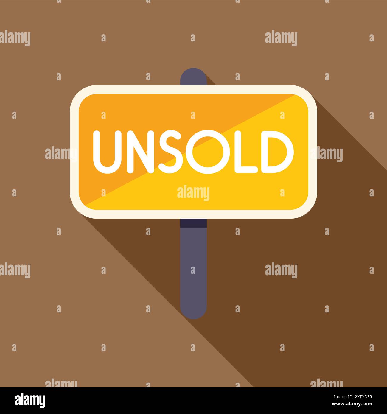 Yellow unsold sign is announcing that something has not been sold Stock ...