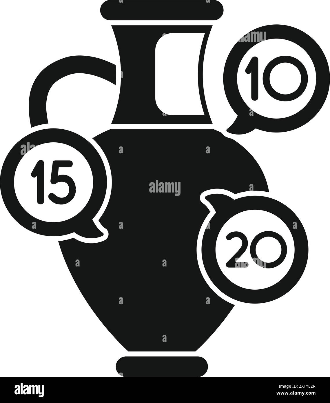 Black silhouette of an ancient greek vase with speech bubbles showing ...