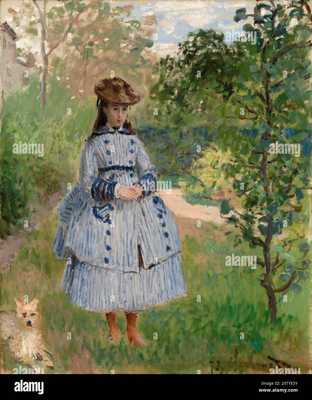 Girl with Dog, Claude Monet. 1873 Stock Photo - Alamy