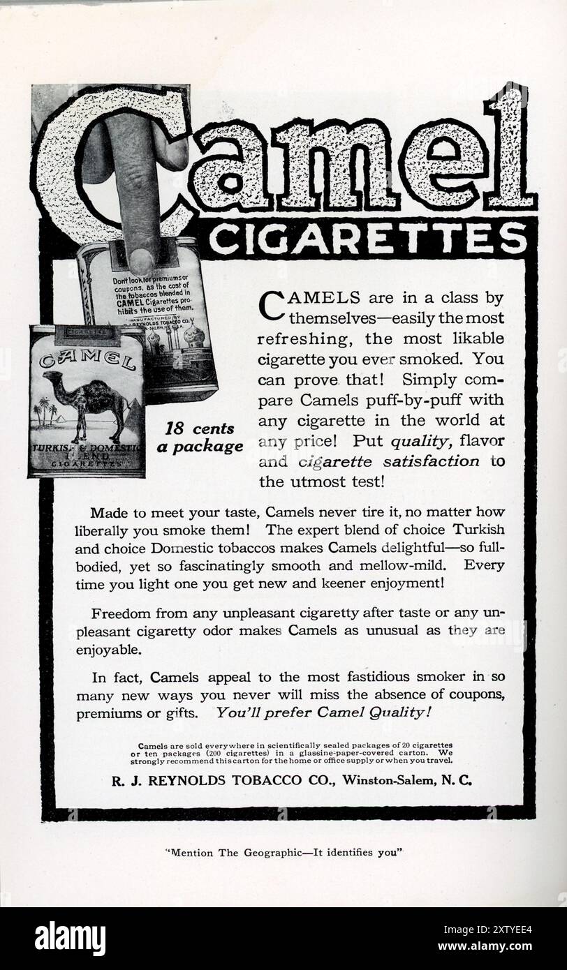 Vintage "The National Geographic Magazine" July 1919 issue advert, USA ...