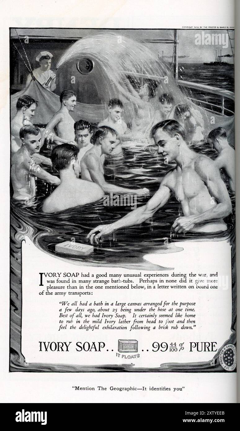 Vintage "The National Geographic Magazine" July 1919 issue advert, USA ...