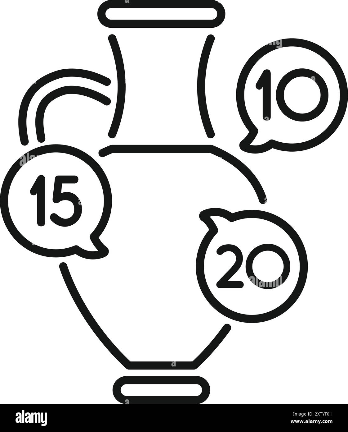 Line drawing of an ancient greek vase being sold at an auction house ...