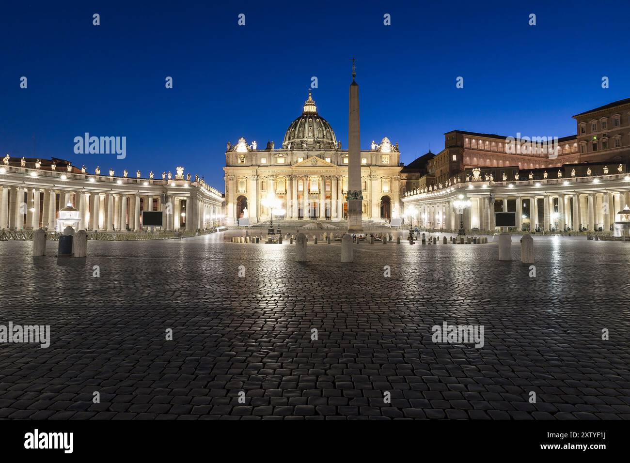 The Beauty of Saint Peter’s Square (Piazza San Pietro) at Night in ...
