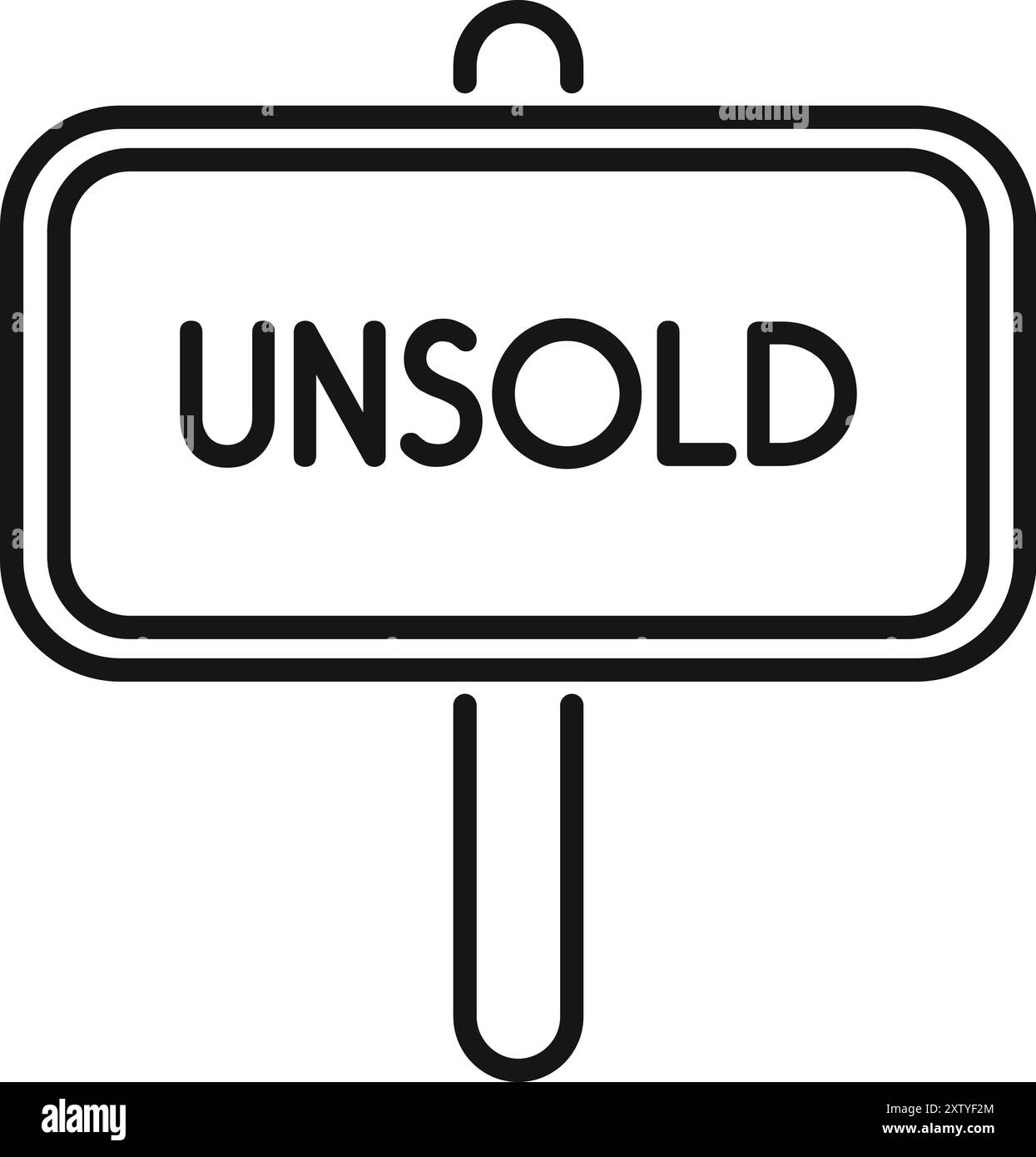 Simple black and white vector of an unsold sign standing out Stock ...