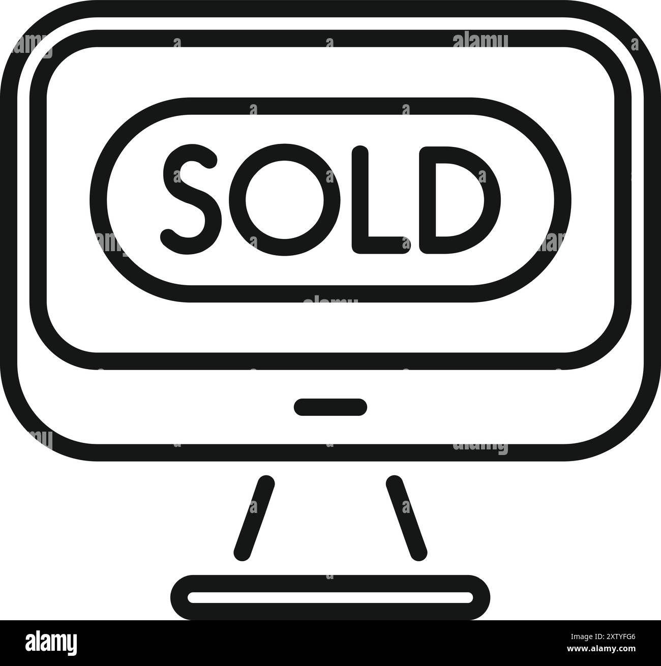 Simple vector of a computer screen showing a sold sign, great for apps ...
