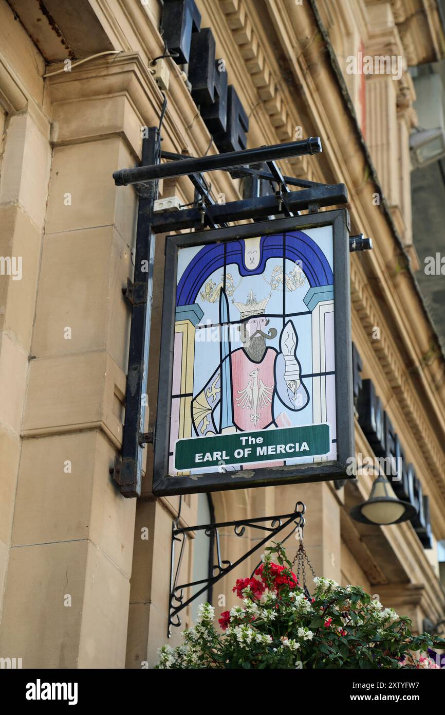 The Earl of Mercia pub sign in Coventry Stock Photo - Alamy