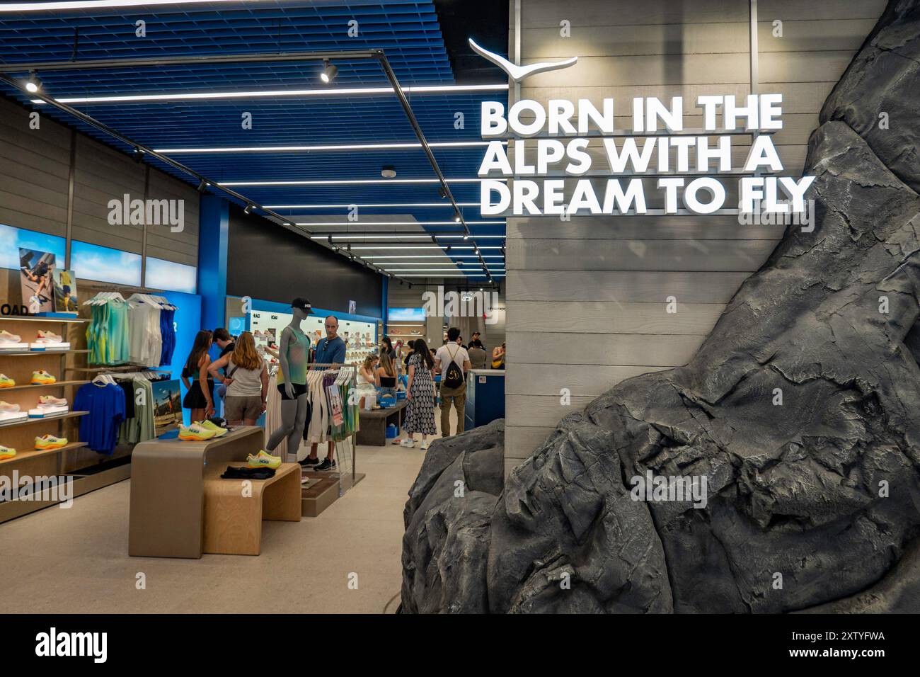 The Hoka athletic shoe store is located on fifth Avenue in Midtown ...