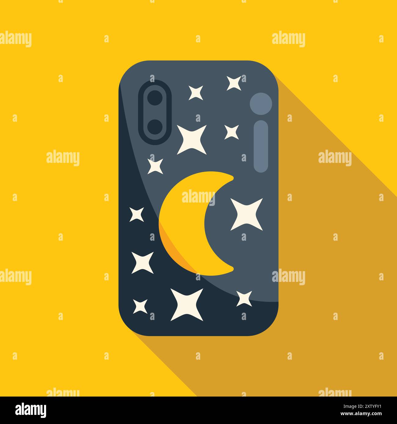 Smartphone case featuring a night sky design with a crescent moon and ...