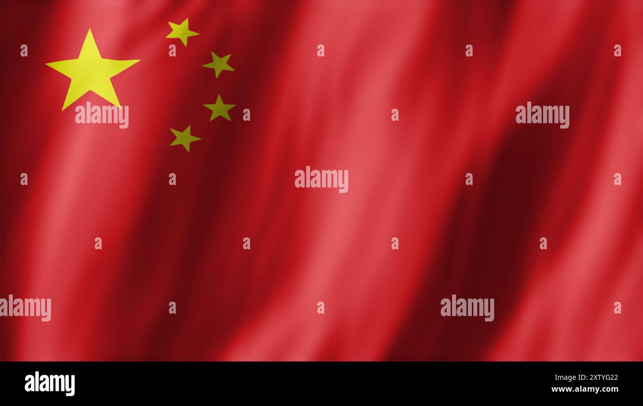 Chinese national flag, showcasing red field and five yellow stars ...