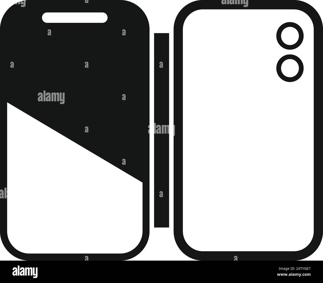 Simple icon of a folding smartphone being flipped open, showing its ...
