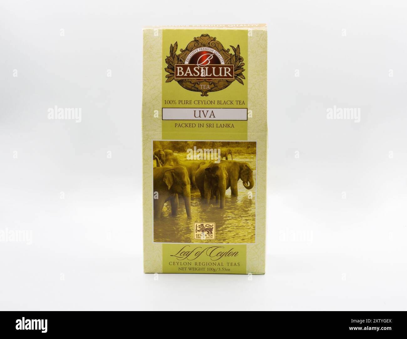 Kyiv, Ukraine - August 05, 2022: Studio shoot of Basilur UVA pure ...